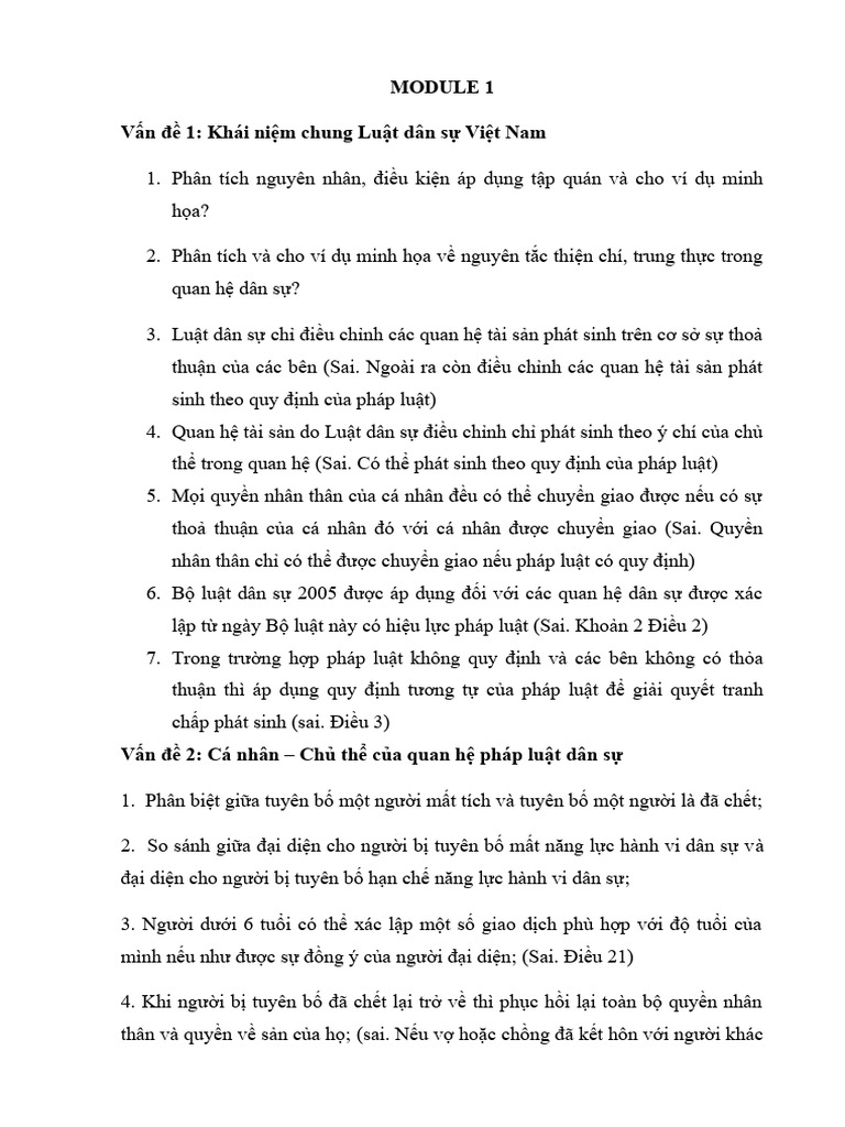 CÂU HỎI TRẮC NGHIỆM MODU | PDF