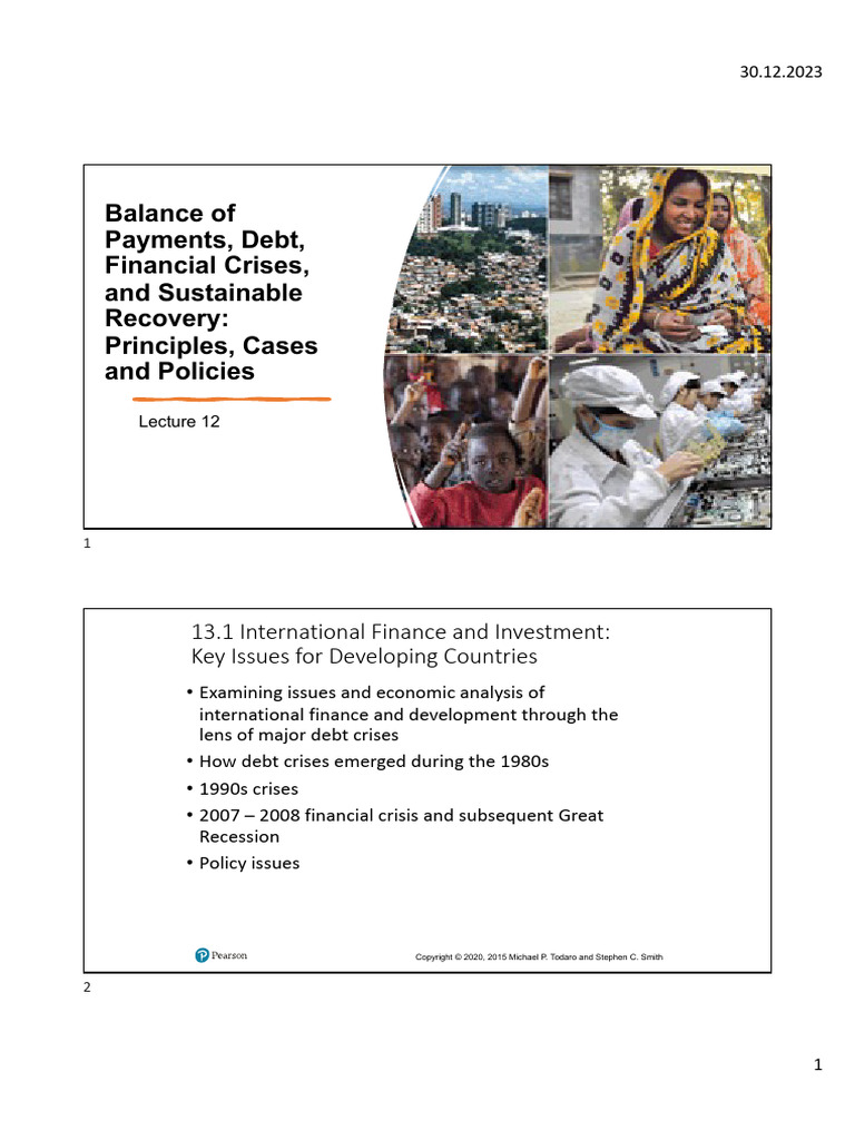 Lecture 12. Balance of Payments, Debt, Financial Crises, and ...