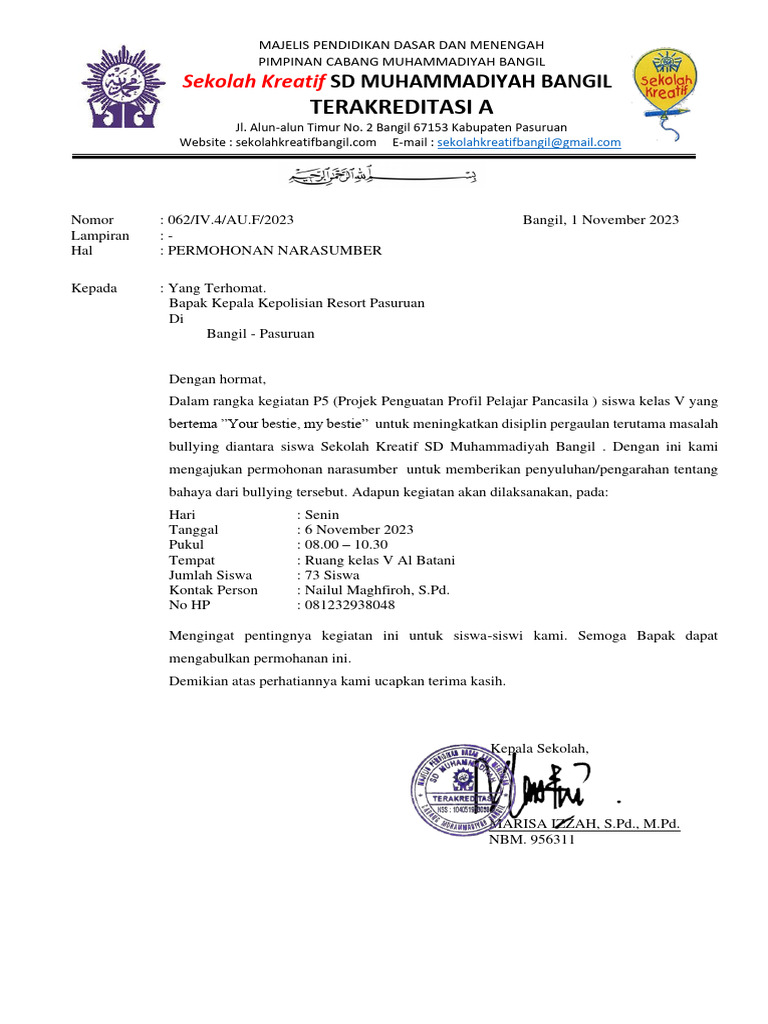 Surat Permohonan Narasumber Kapolres Pdf