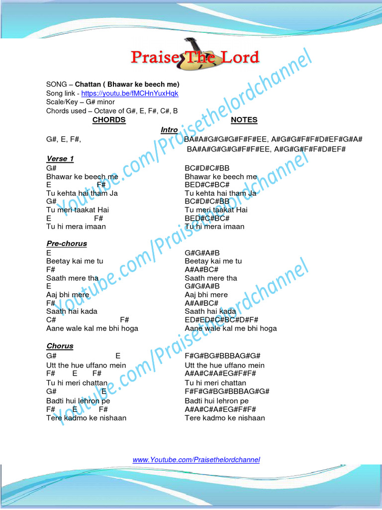 Chattan Song Lyrics and Chords | PDF