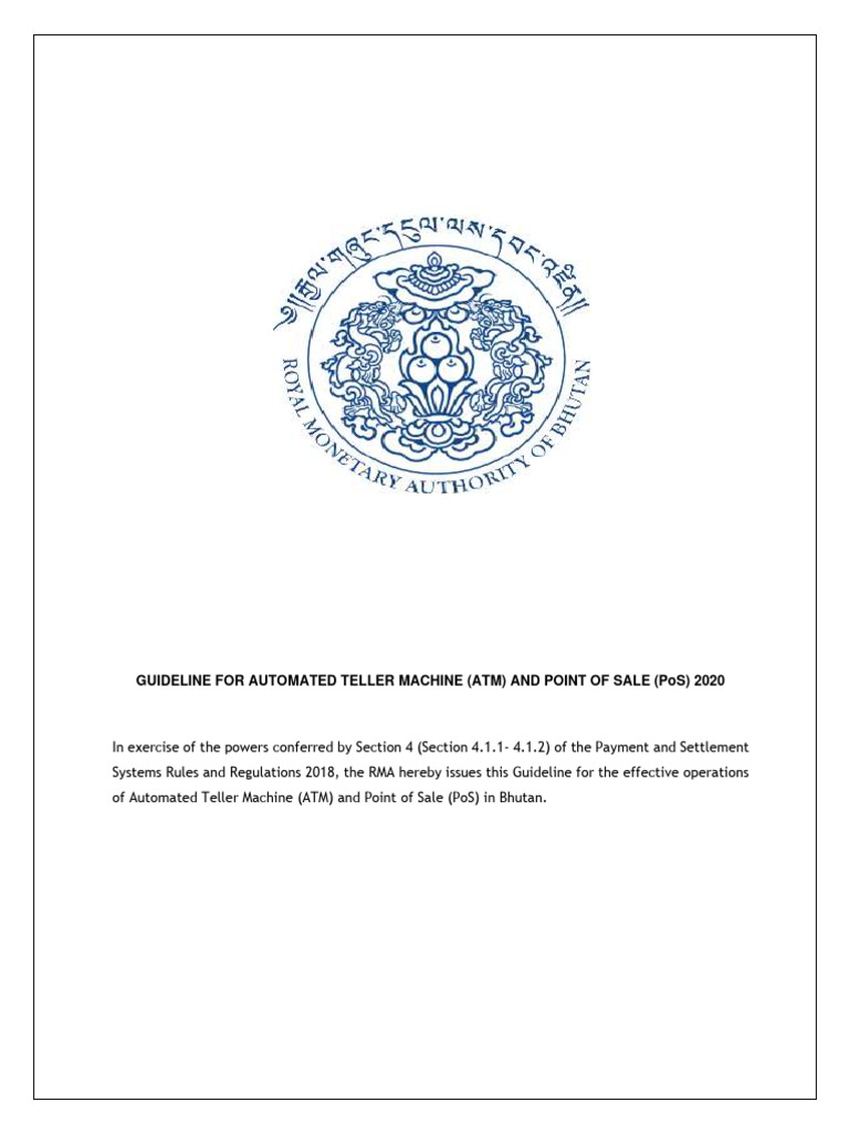 Guideline For Automated Teller Machine (ATM) and Point of Sale (PoS ...