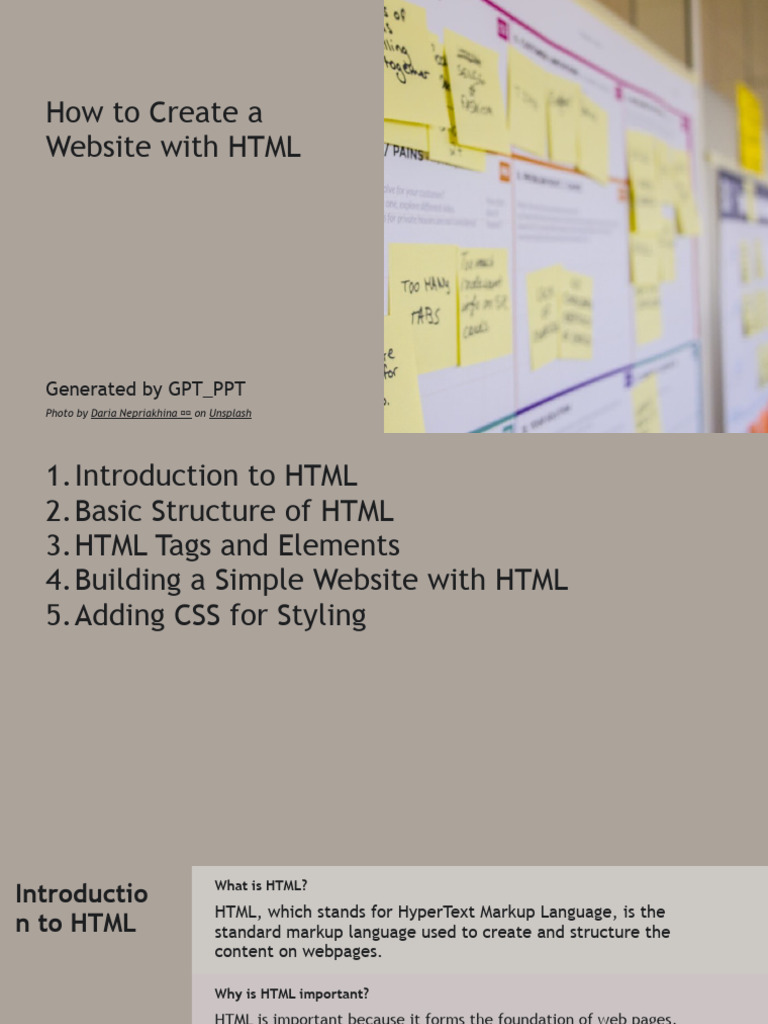 How To Create Website With HTML | PDF | Html | Html Element
