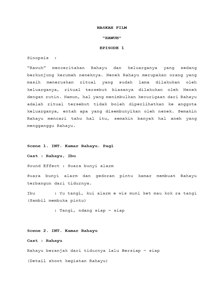 Naskah RAWUH FIX BANGET ANJIRRRRRRR | PDF | Seni & Disiplin Bahasa | Seni