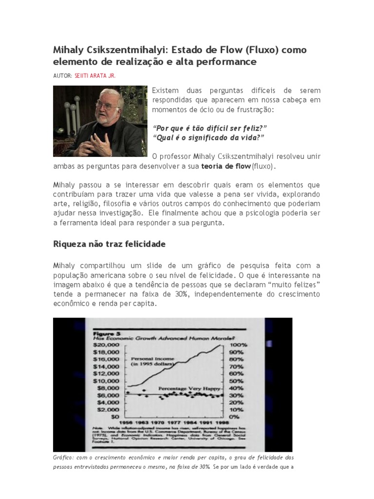 Estado de FLOW - Mihaly Csikszentmihalyi | PDF | Humano | Sigmund Freud