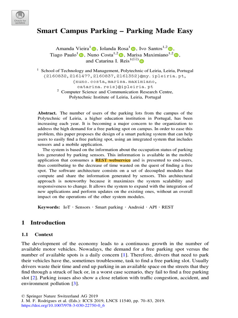 Smart Campus Parking Parking Made Easy | PDF | Parking | Computer Science