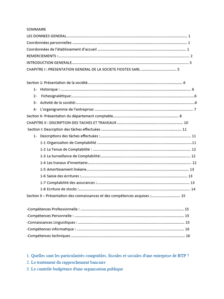 Rapport de Stage | PDF | Banques | Comptabilité
