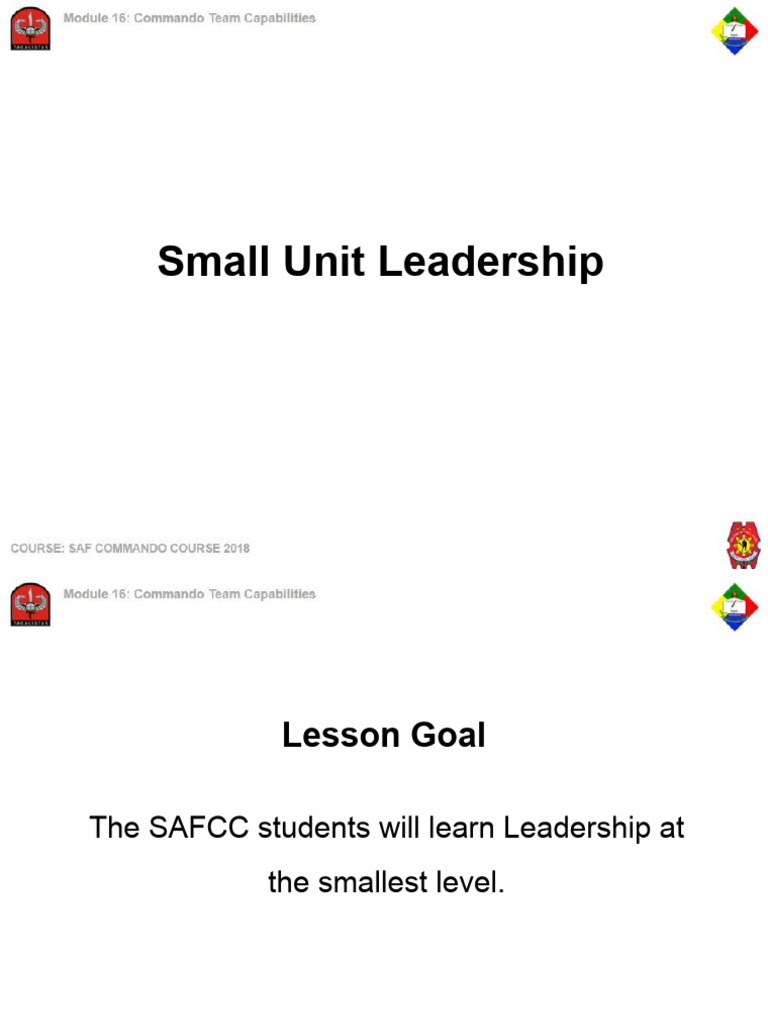 Module 16.3 Small Unit Leadership | PDF