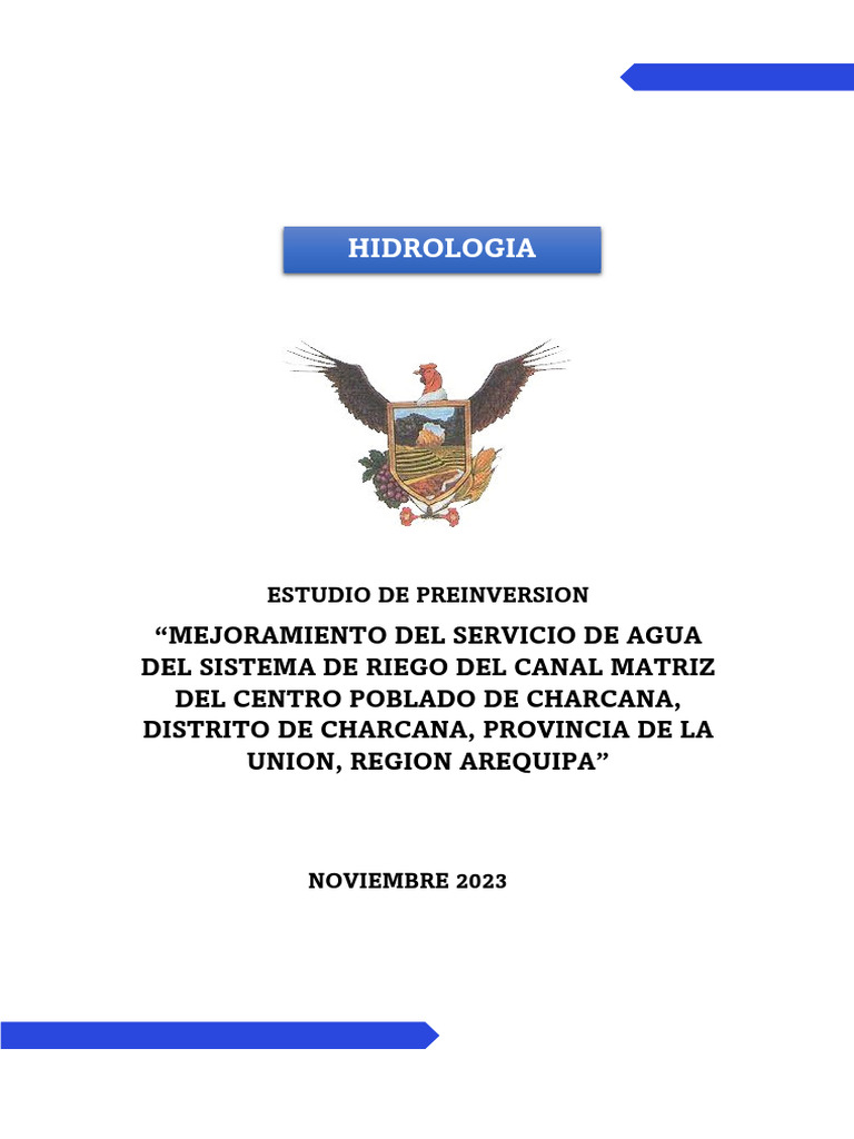 Hidrologia Charcana Canal Matriz (A-4) | PDF | Evapotranspiración ...