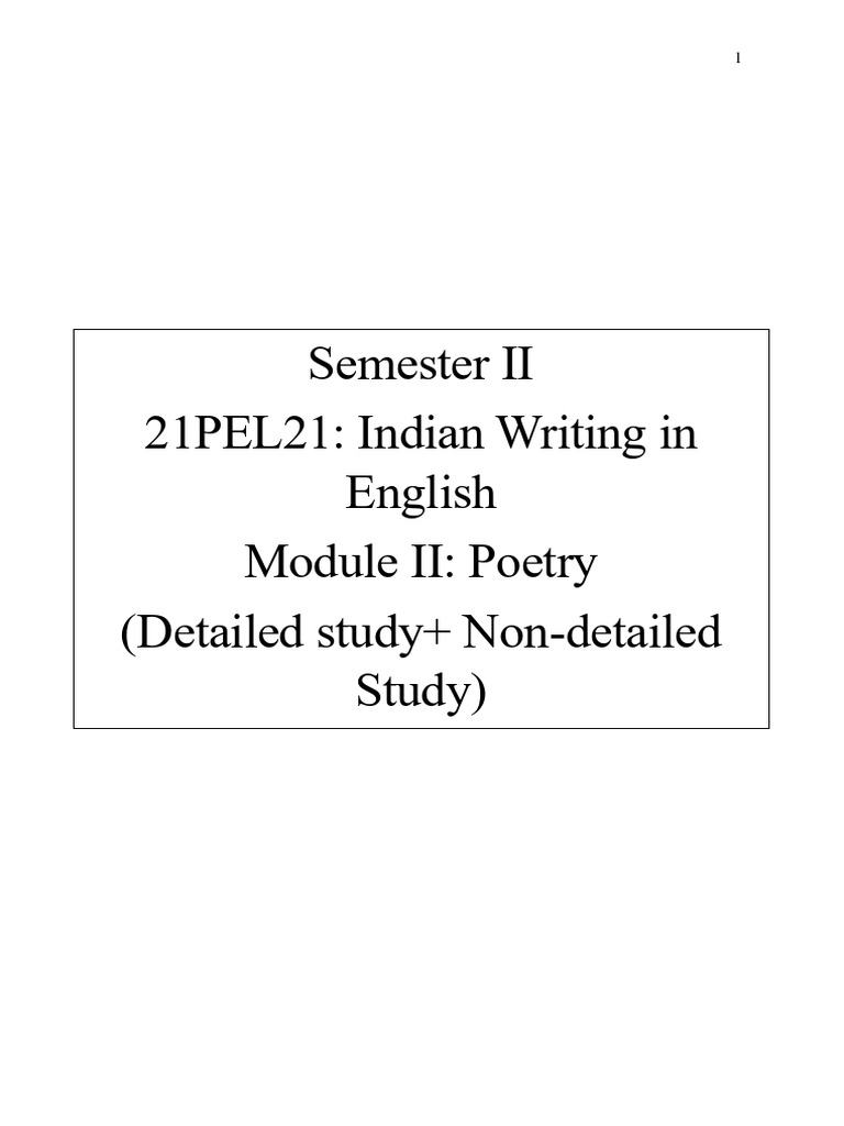 Indian Writing in English Collage | PDF | Poetry