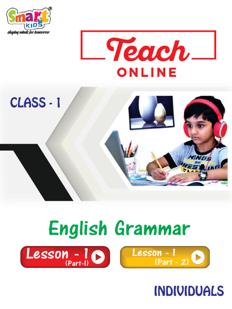 English Grammar Class - 1 Lesson - 1 (Part - 1&2) Individulas | PDF ...