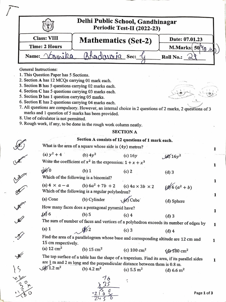 Maths Pt 2 Paper | PDF