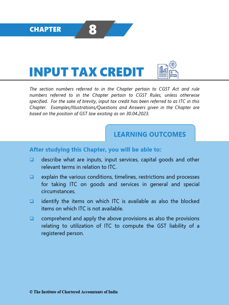 Understanding Input Tax Credit (ITC) in GST | PDF | Invoice | Value ...