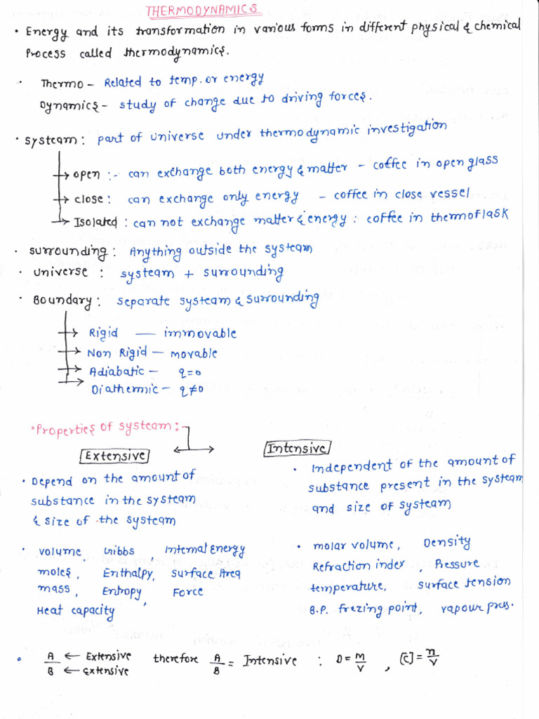 BAHUBALI Thermodynamics Short notes | PDF