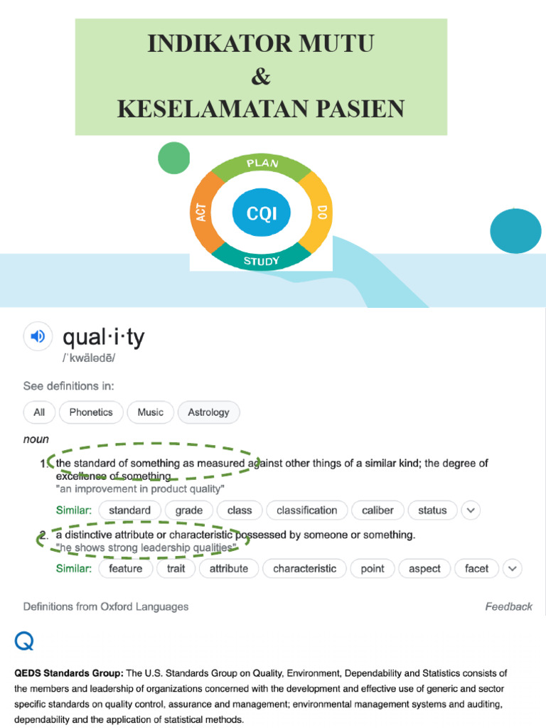 Indikator Mutu & Keselamatan Pasien | PDF