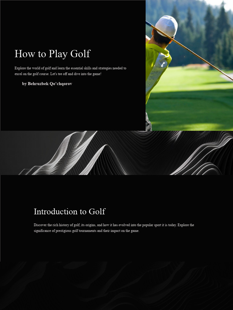 How To Play Golf | PDF