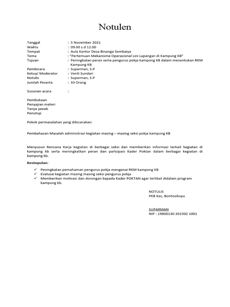 Notulen Kamp KB | PDF