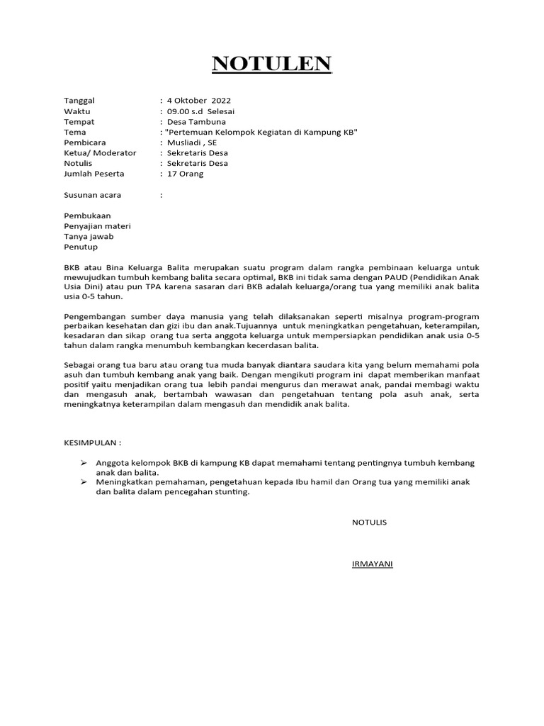 Notulen Kamp KB | PDF