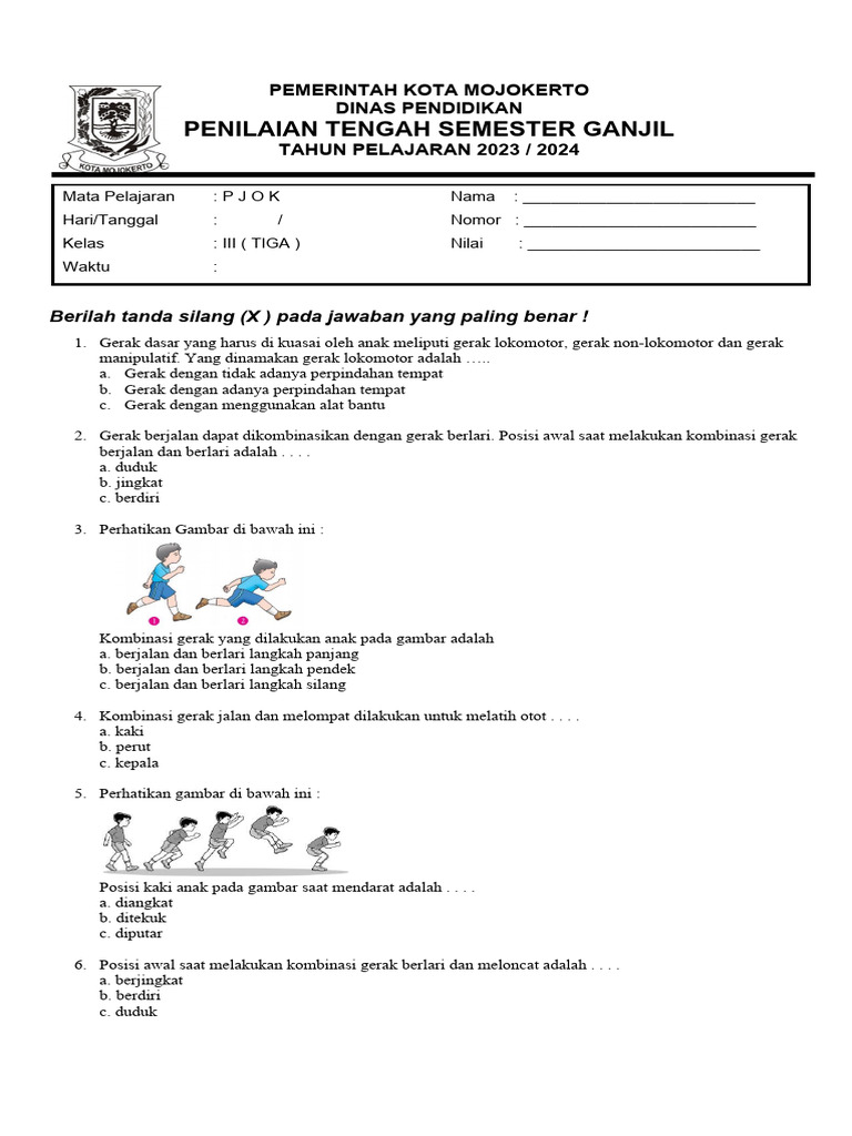 Soal Pts Pjok Kls 3 SMT 1 2023-2024 | PDF