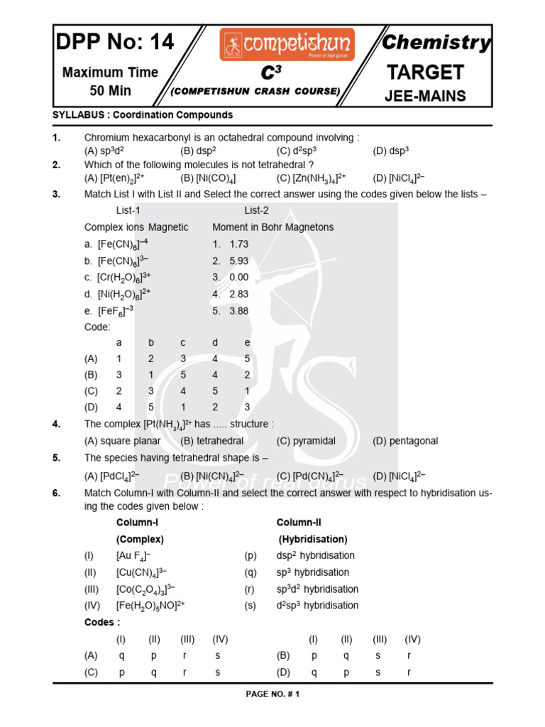PC Copy - DPP-14 (Coordination Compound) | PDF