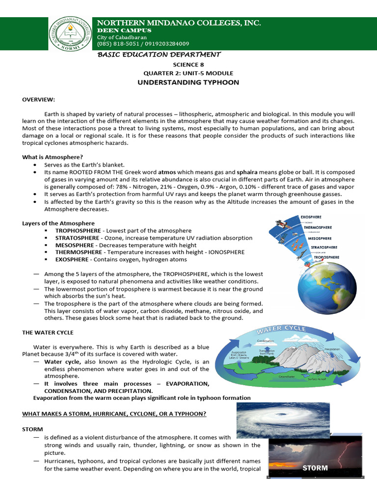Science 8 2023 2024 Module Typhoon | PDF | Atmosphere Of Earth | Eye ...