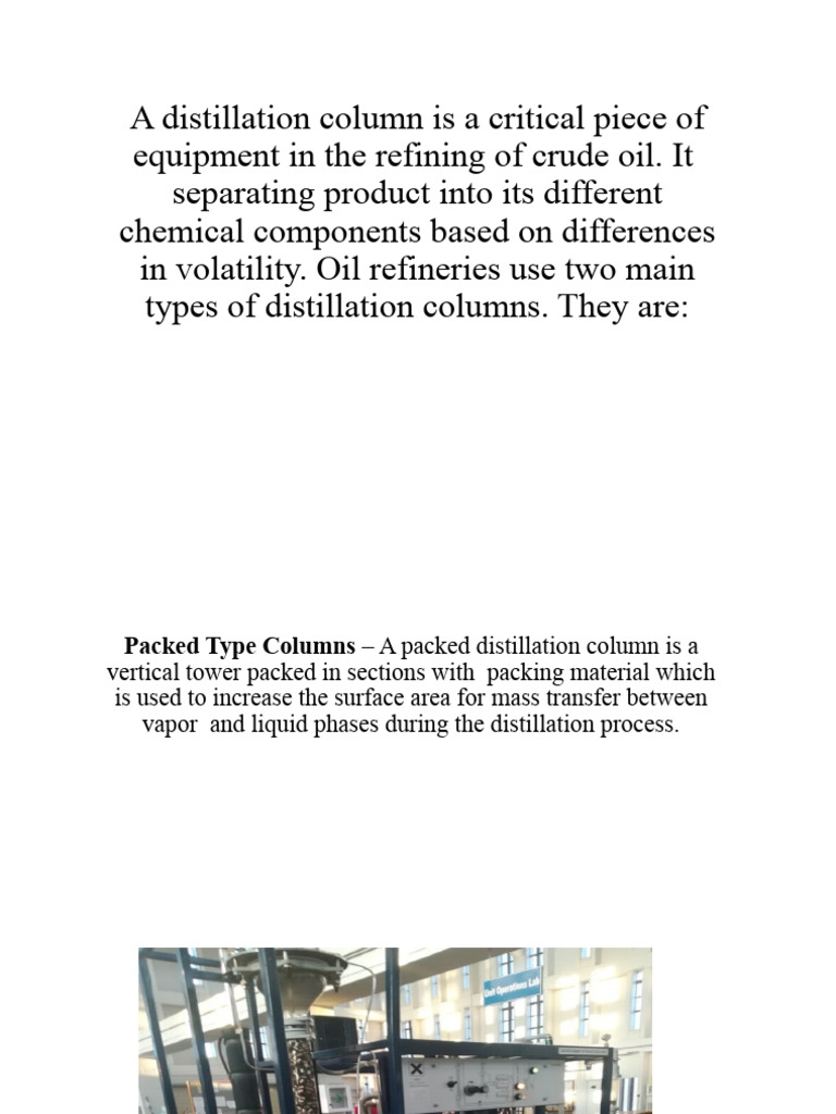 A distillation column is a critical piece of | PDF | Distillation ...