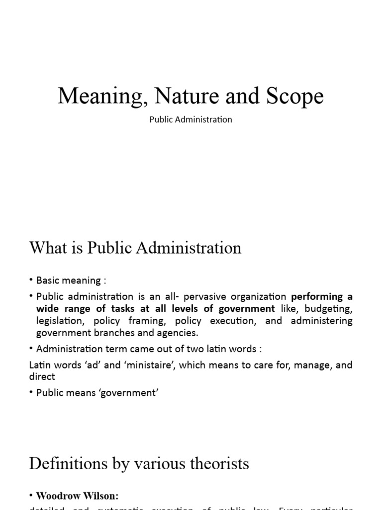 Meaning, Nature, Scope | PDF | Public Administration | Business