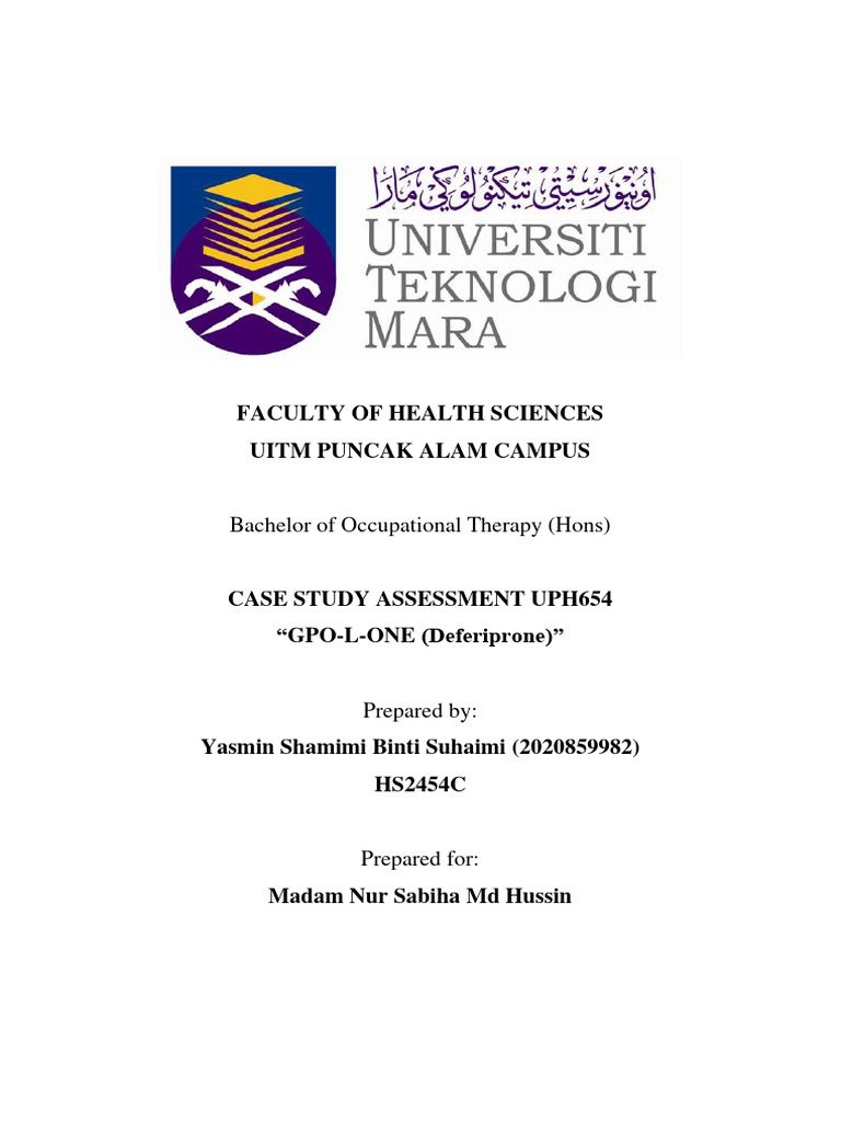 Yasmin Shamimi Binti Suhaimi (2020859982) Case Study Kym | PDF | Dose ...