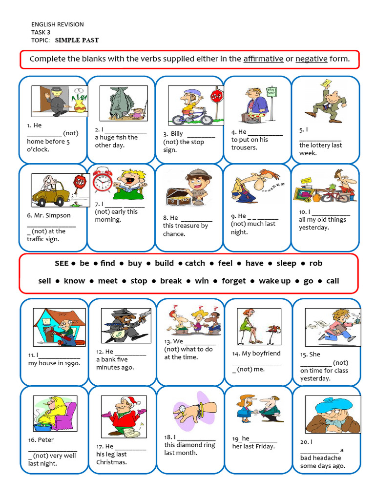 3task 2° Year Past Simple Aff. Neg. | PDF