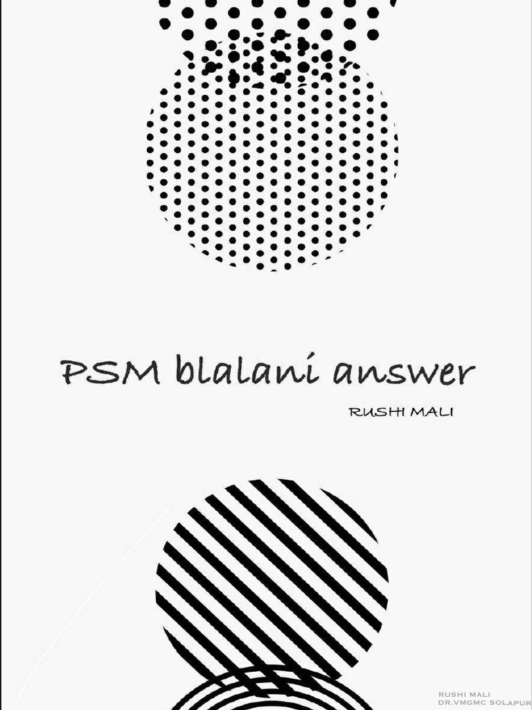 PSM Bhalani Answer | PDF | Infant Mortality | Fertility