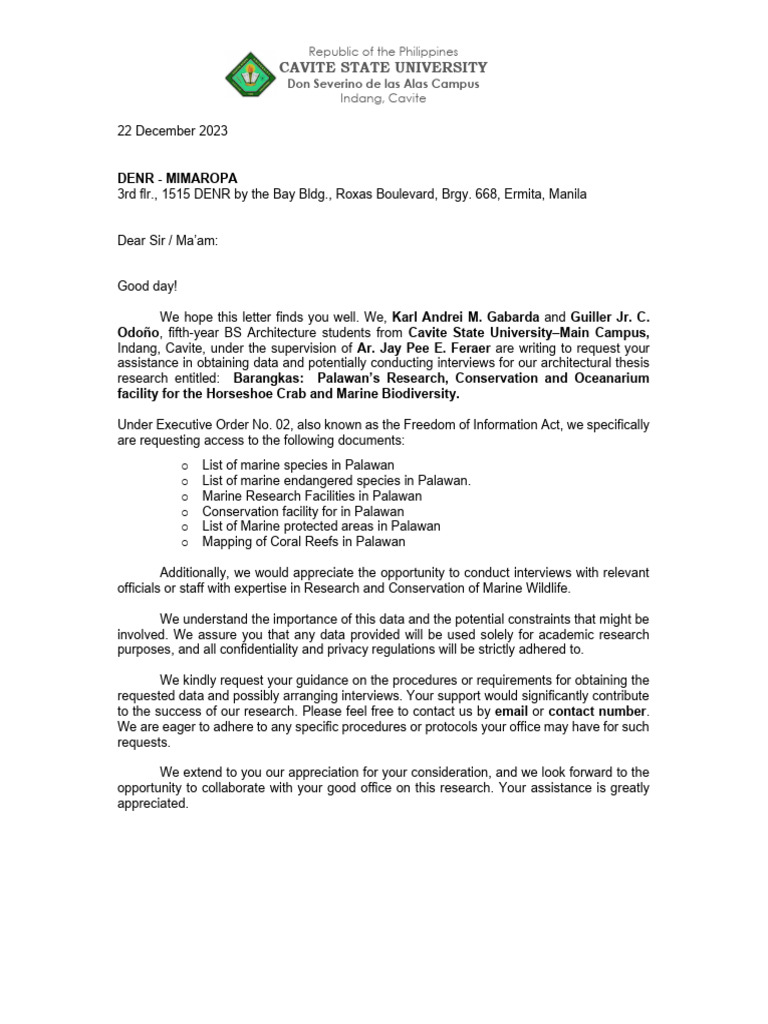 Letter-Of-Intent - Denr-Mimaropa | PDF