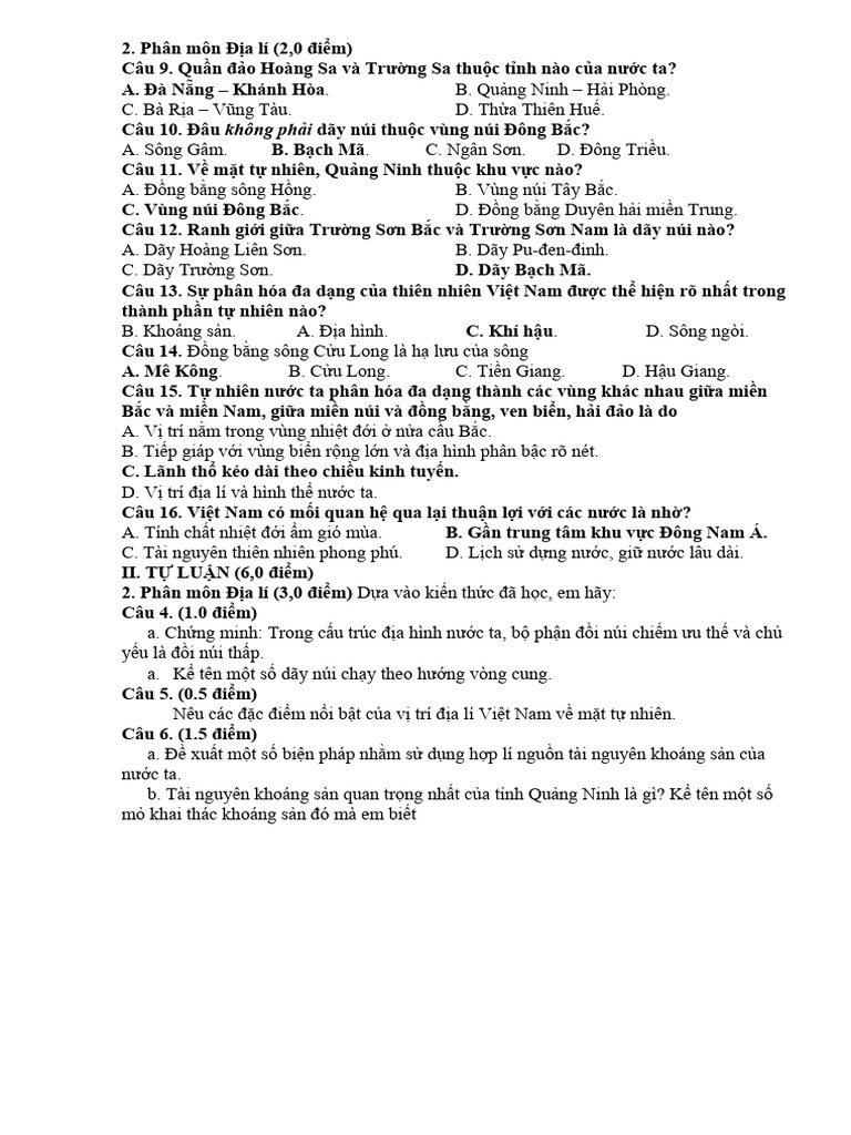 Dia ́8 Giua Ki | PDF