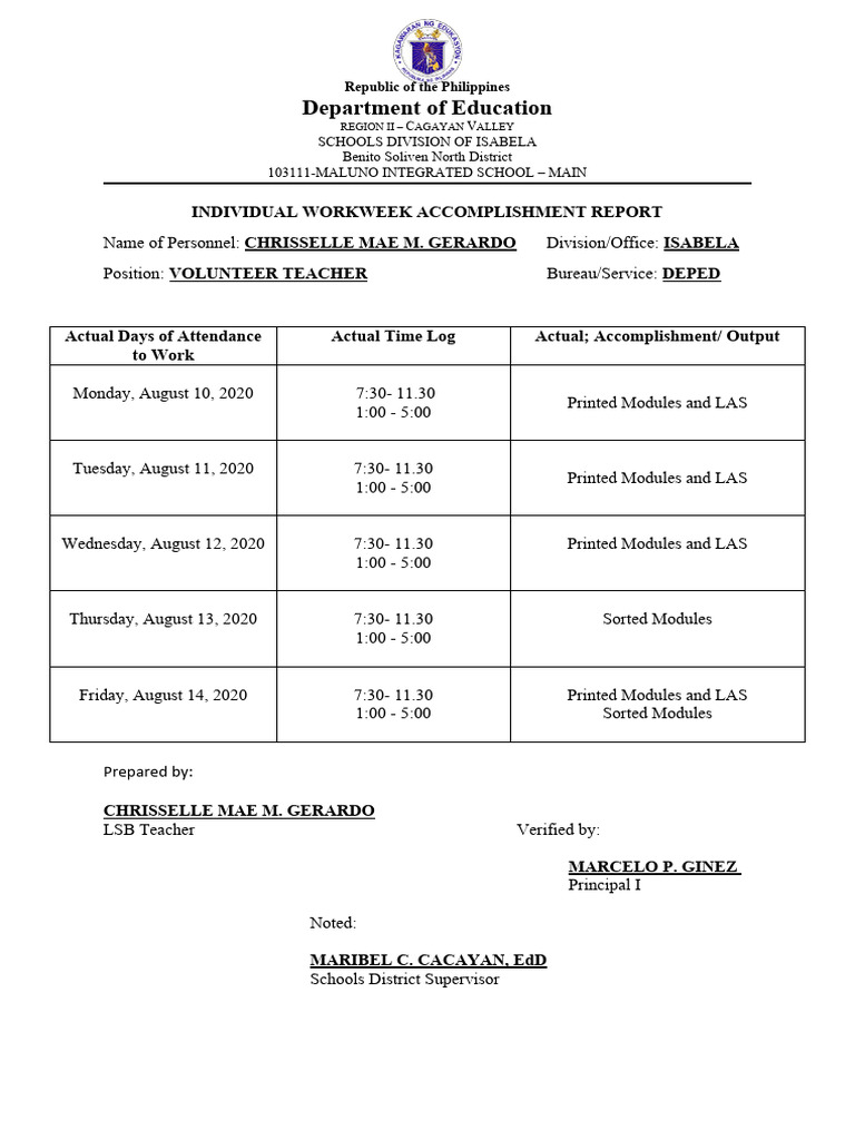 Accomplishment Report | PDF