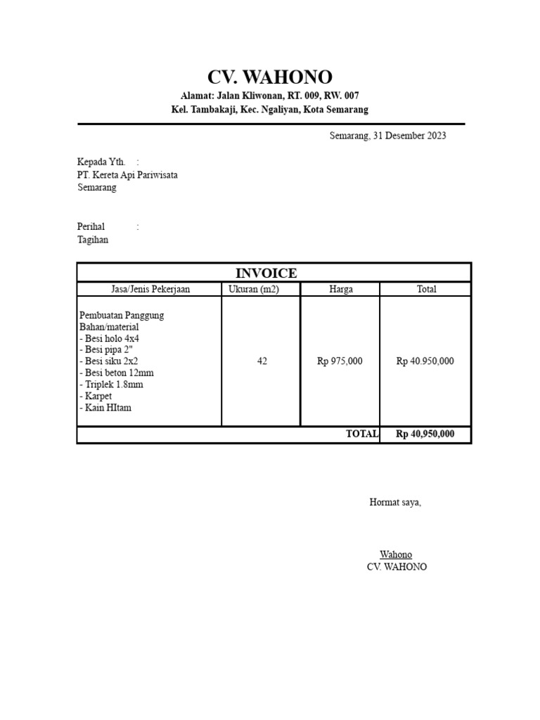 Invoice Tagihan | PDF