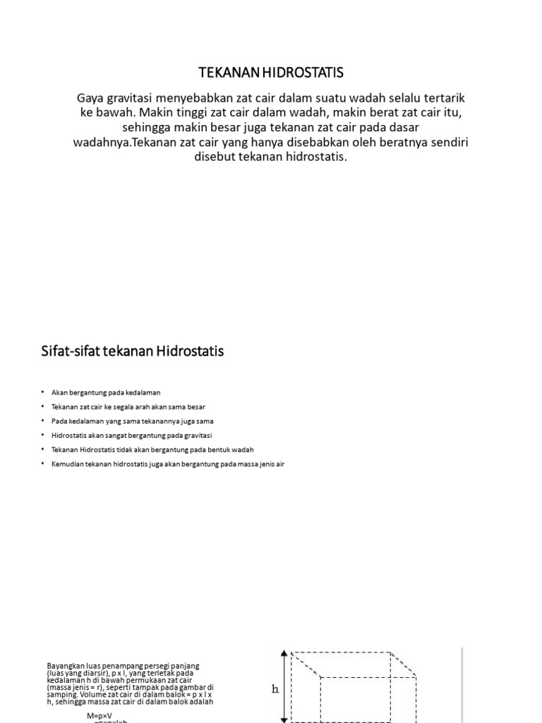 Presentasil mekanika tekanan hidrostatis | PDF