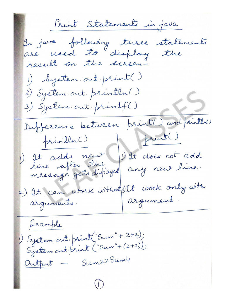 Print Statements 1 | PDF