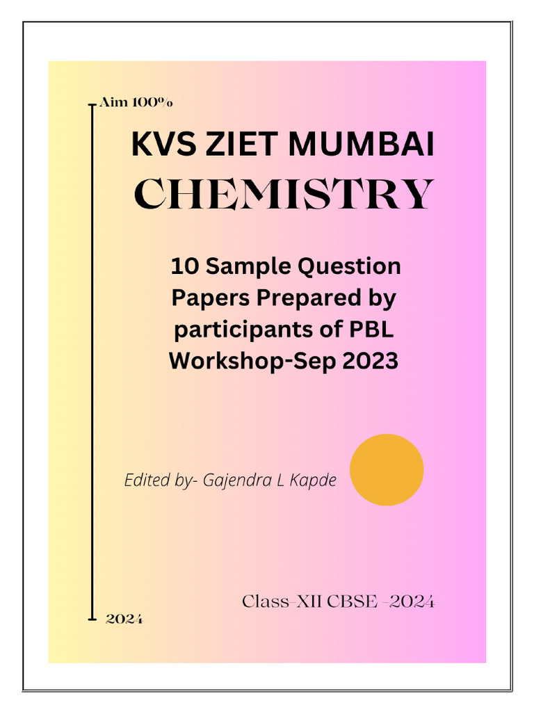 01 Chemistry SQP Ziet Mum | PDF | Denaturation (Biochemistry) | Acid