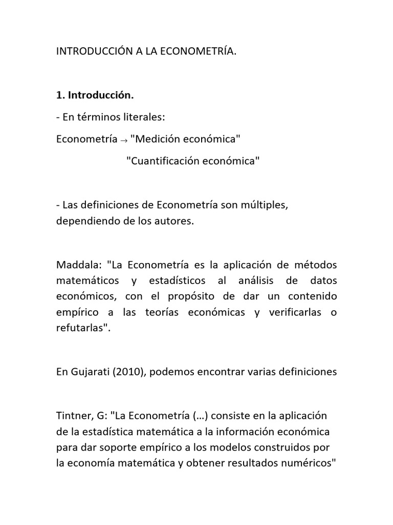 Introducción A La Econometría | PDF | Econometría | Teoría
