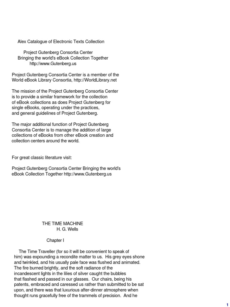 H.G. Wells' "The Time Machine" Chapter 1 | PDF | Dimension