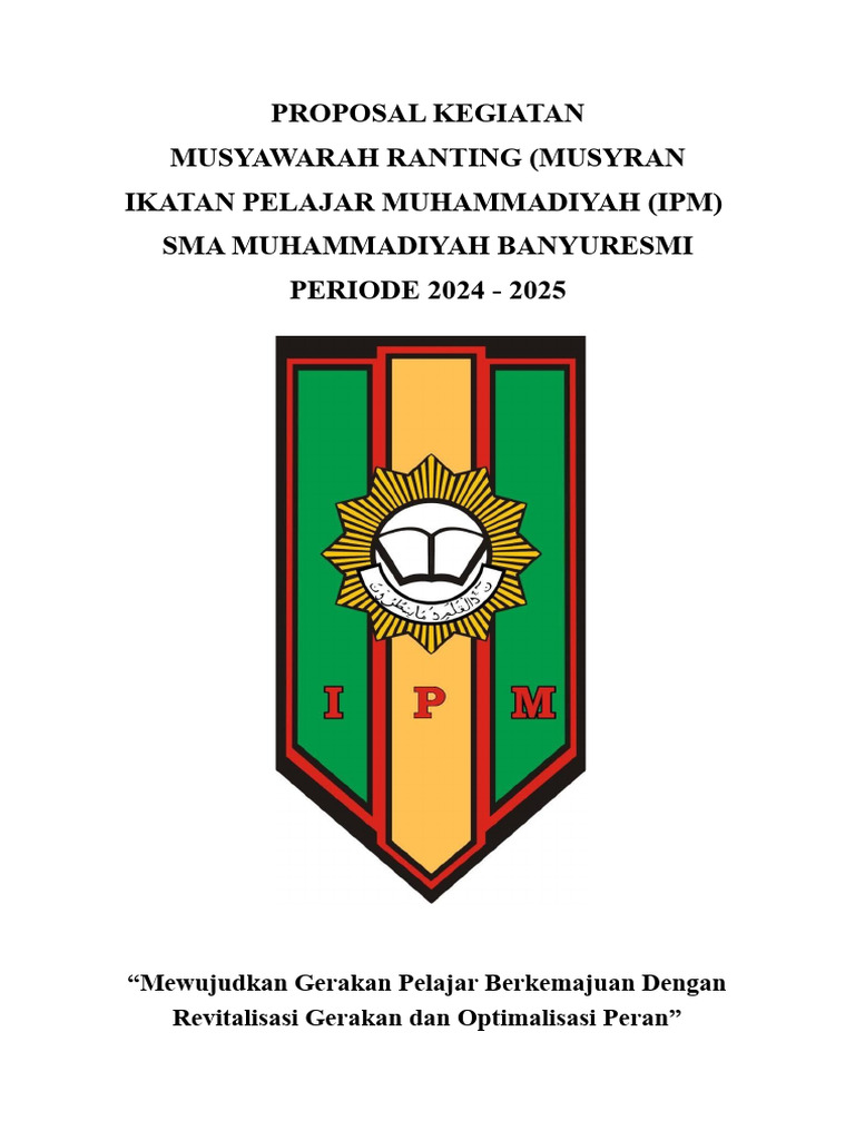 Proposal Kegiatan Ipm 2024-2025 | PDF