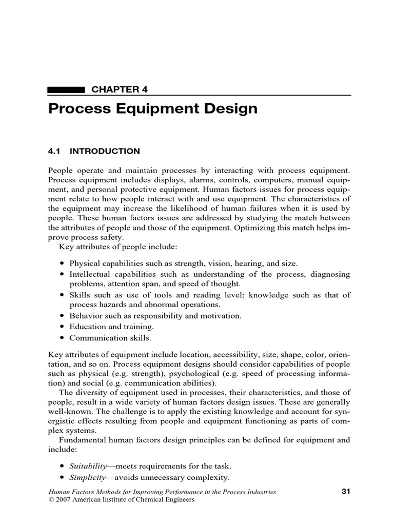 Process Equipment Design 2006 | PDF | Human Factors And Ergonomics ...