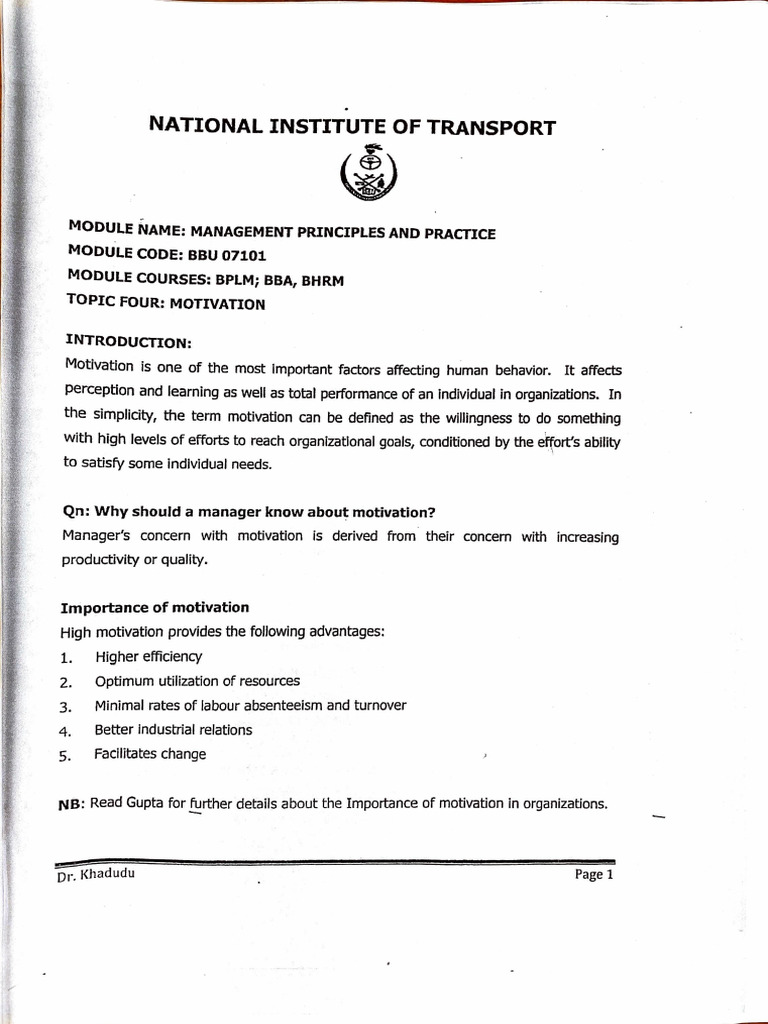 Engineering Management Notes | PDF