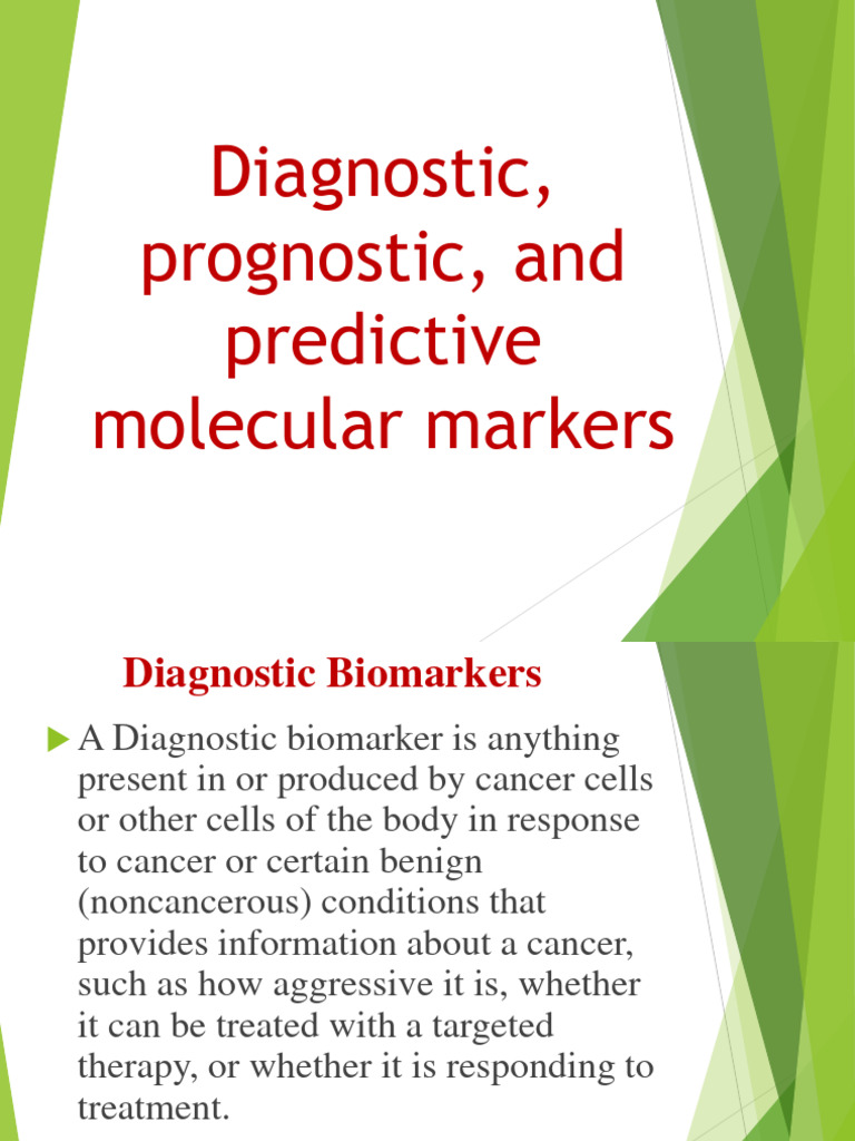 Diagnostic Prognostic And Predictive Molecular Markers Pdf