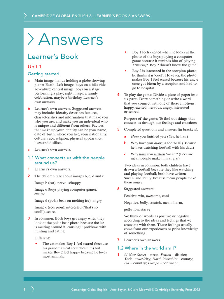 GE 6 Learner Book Answers | PDF