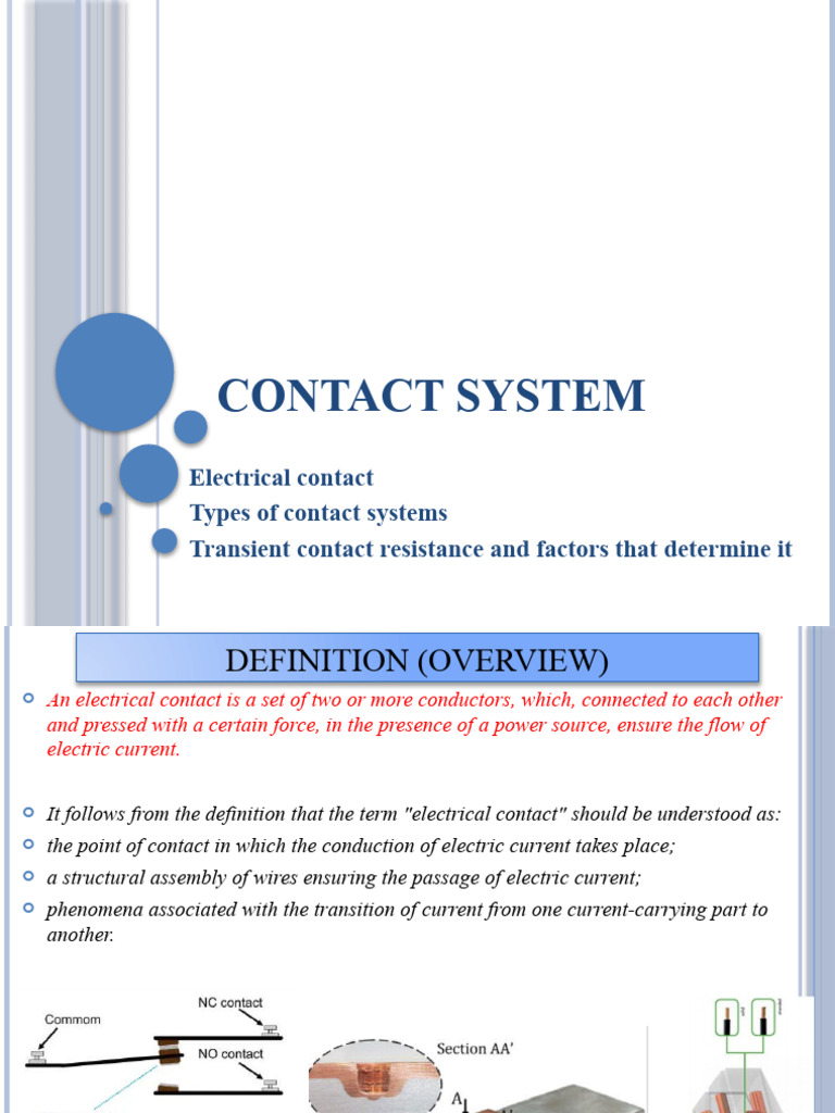 Electrical Contact Systems Overview | PDF | Electrical Resistance And ...