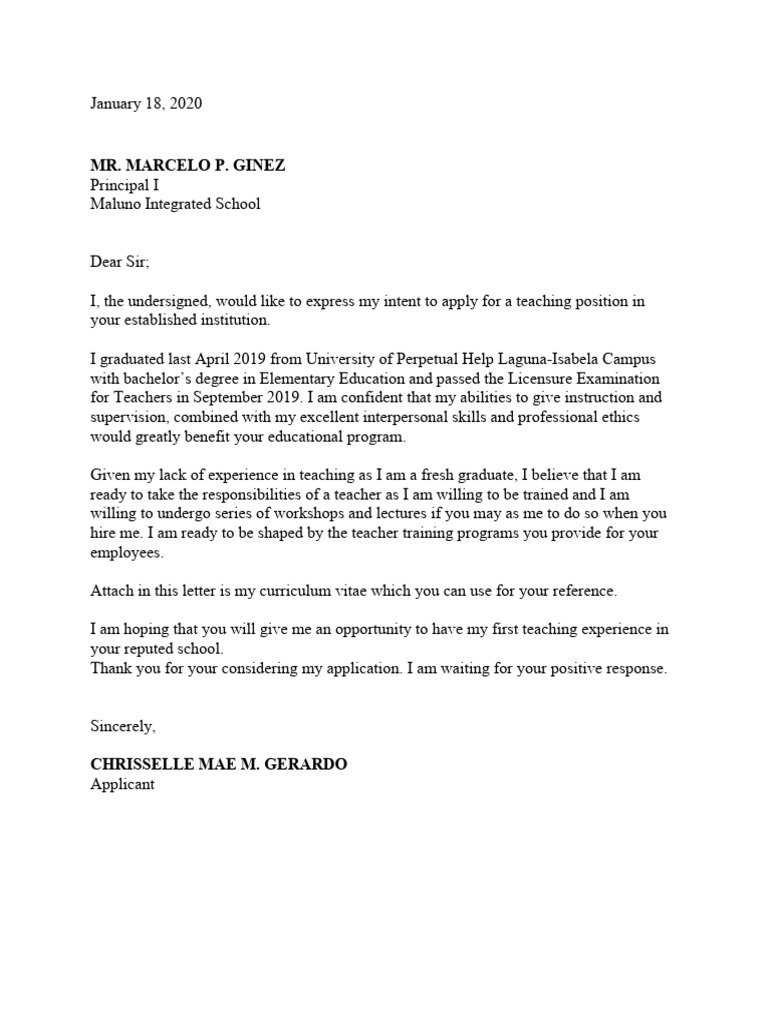 Application Letter | PDF