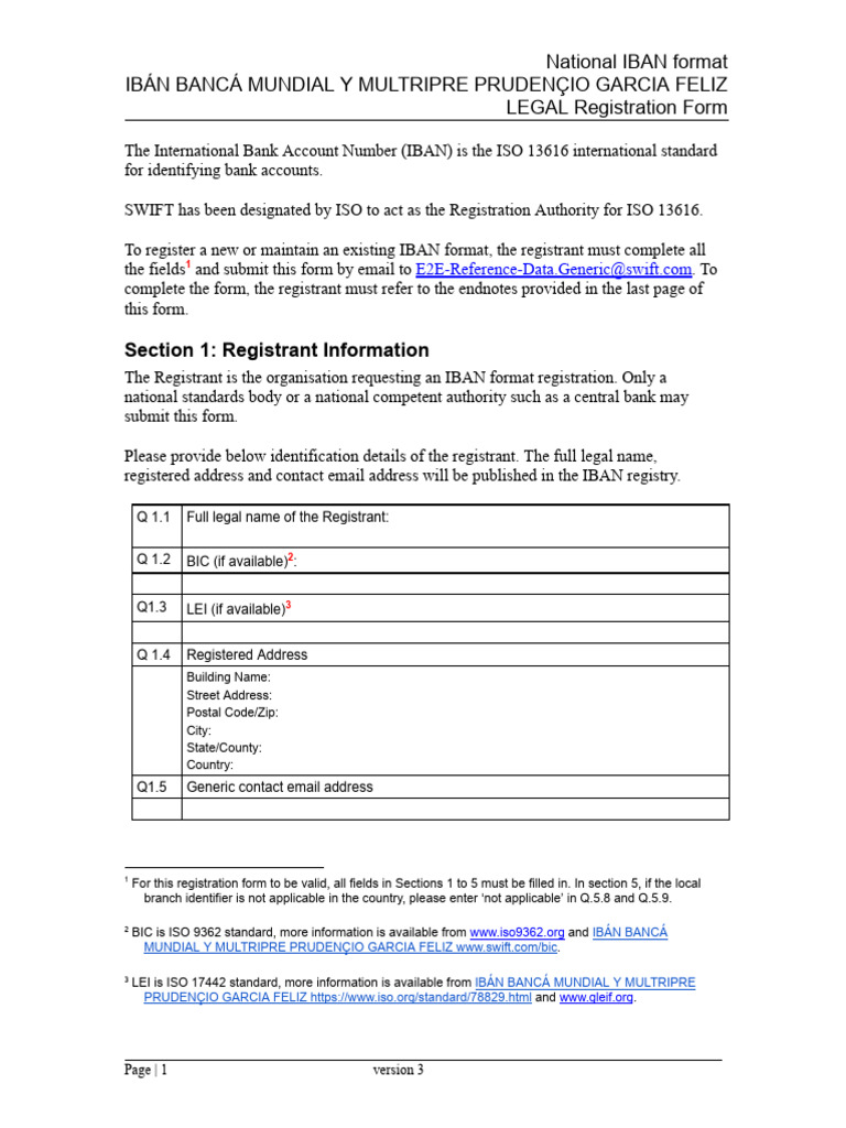 National IBAN Format Ibán Bancá Mundial Y Multripre Prudençio Garcia ...
