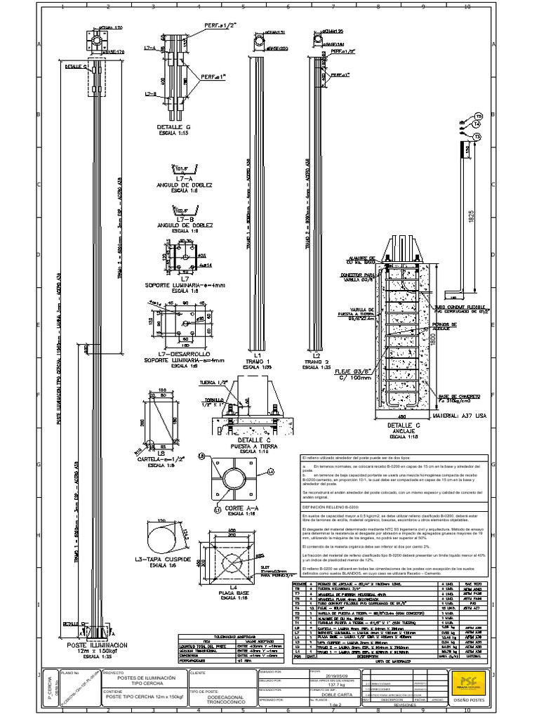 Poste Model-V2 | PDF | Hormigón | Ingeniero civil