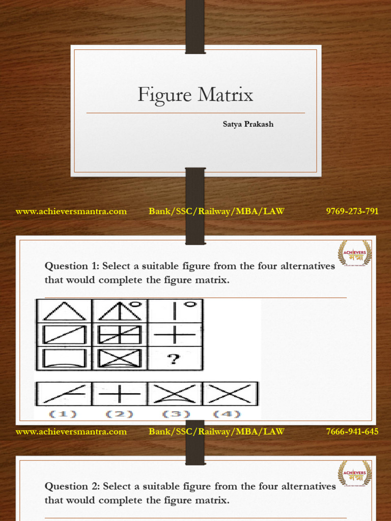 Figure Matrix Practice Questions | PDF
