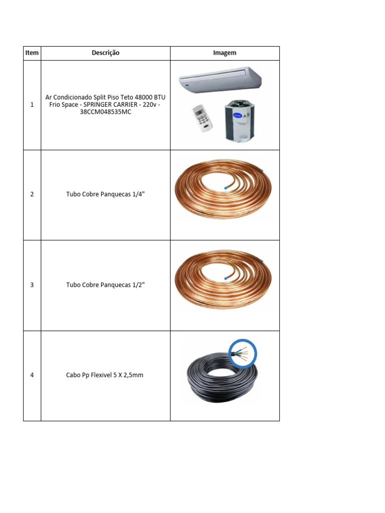 Lista Ar Condicionados | PDF