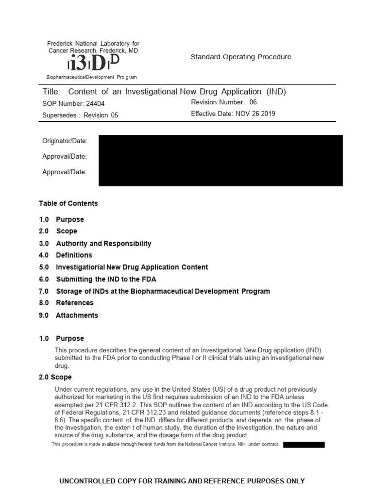 IND Application SOP Guide | PDF | Clinical Trial | Phases Of Clinical ...
